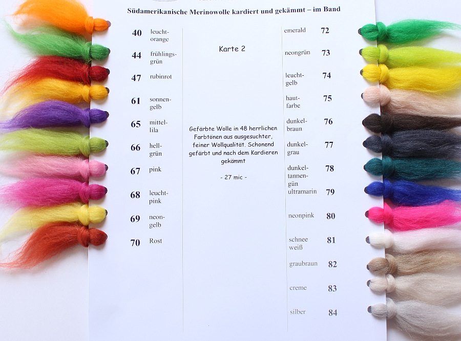 Neue Farbkarten Merino Schafwolle / New color cards merino sheep wool ...