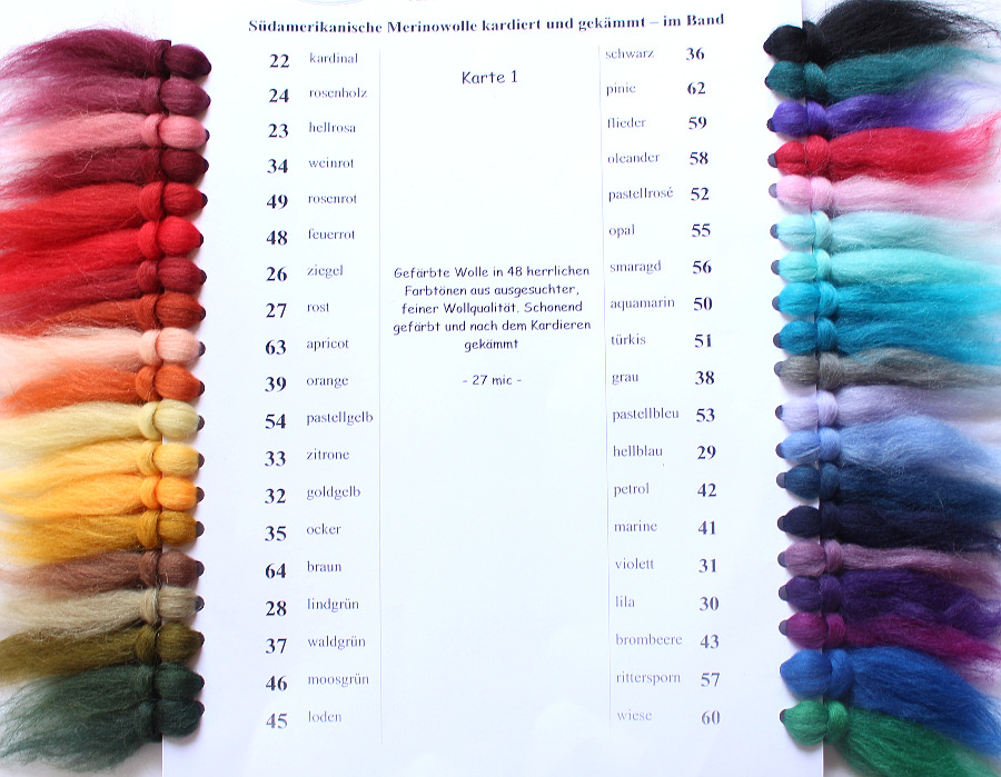 Neue Farbkarten Merino Schafwolle / New color cards merino sheep wool ...